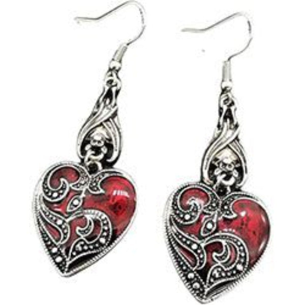 Enamel Heart Bat Earrings – AttractionOil.com