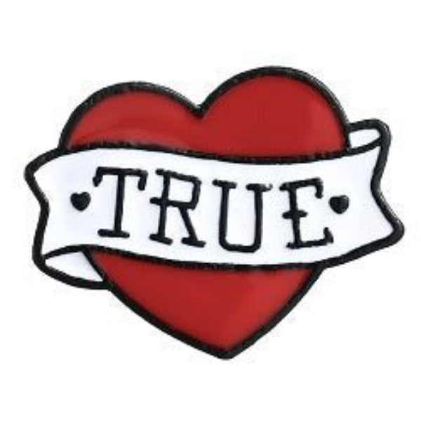 True Love Banner Heart Enamel Pin – AttractionOil.com